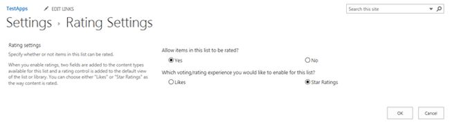 Enable Ratings in SharePoint List/Library